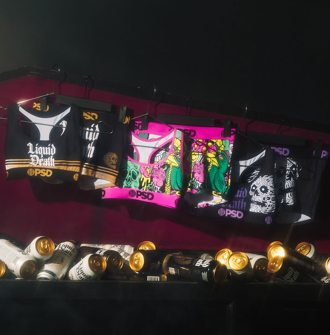 PSD Underwear Collaborates With Liquid Death For Capsule Collection